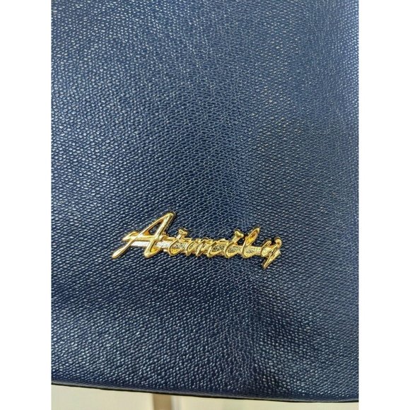 Aimily | Bags | Aimily Blue And Gold Faux Leather Purse New | Poshmark